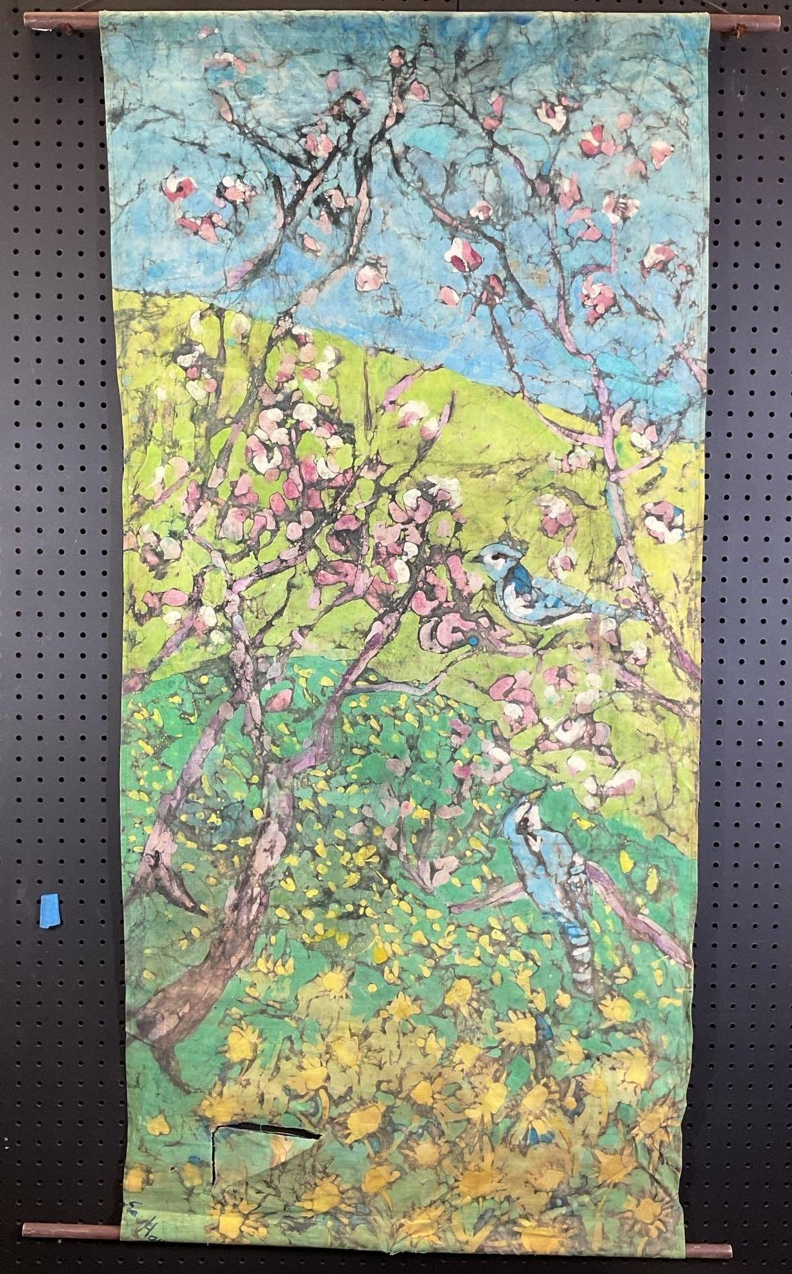 Elnora Hauser | Cherry Blossom trees and Blue Birds (1982) | MutualArt