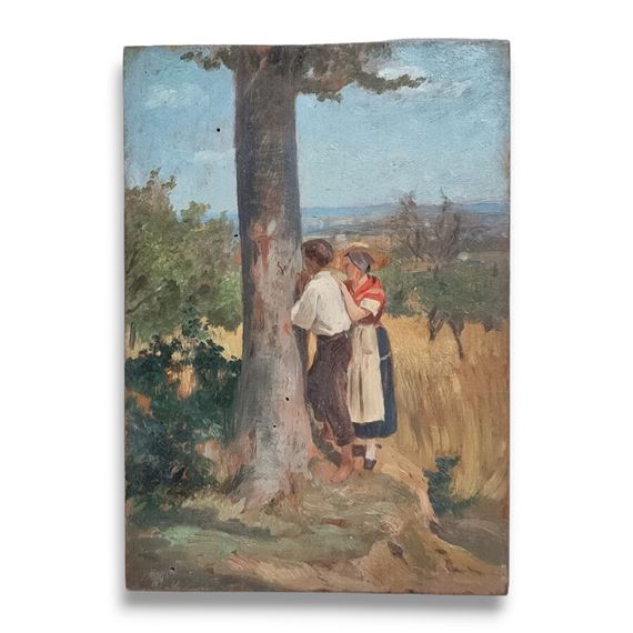 Edmond Adolphe Rudaux | Les enfants derrière l'arbre | MutualArt