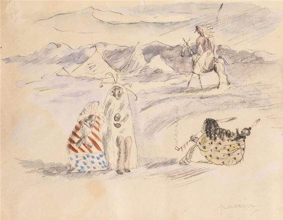 Jules Pascin | # Jules PASCIN (1885-1930) Don Quixote Watercolor ...