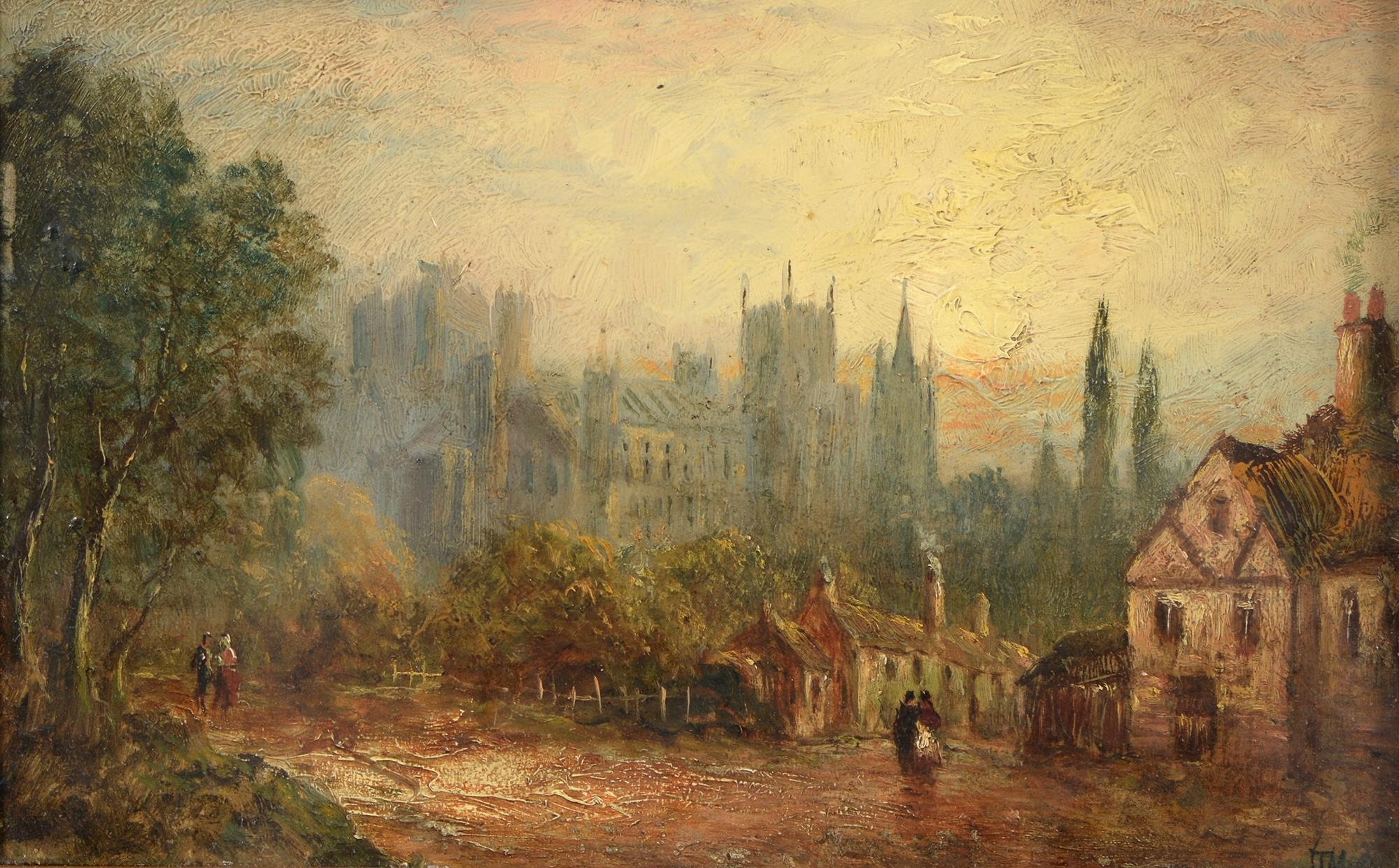 Thomas Cooper‏ Moore | Sunset near a Cathedral | MutualArt