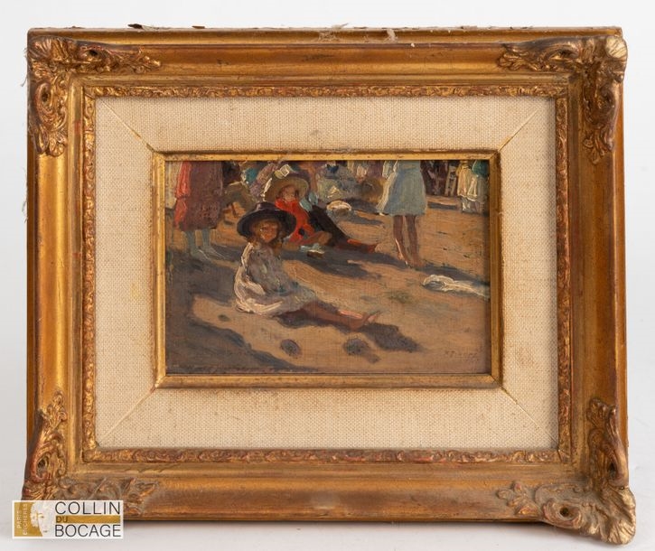 Perico Ribera | Perico RIBERA (1867-1949) Girls at the beach Panel ...