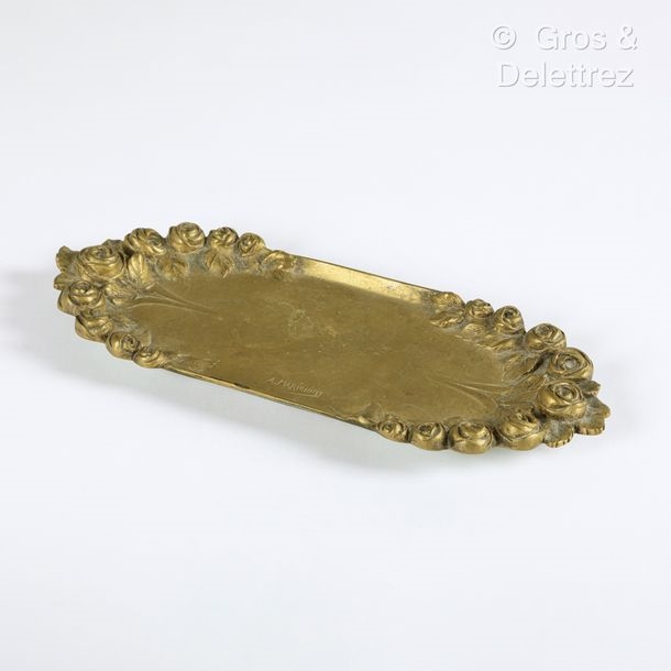 Albert Marionnet | Albert MARIONNET (1852-1910) Bronze bowl with rose ...
