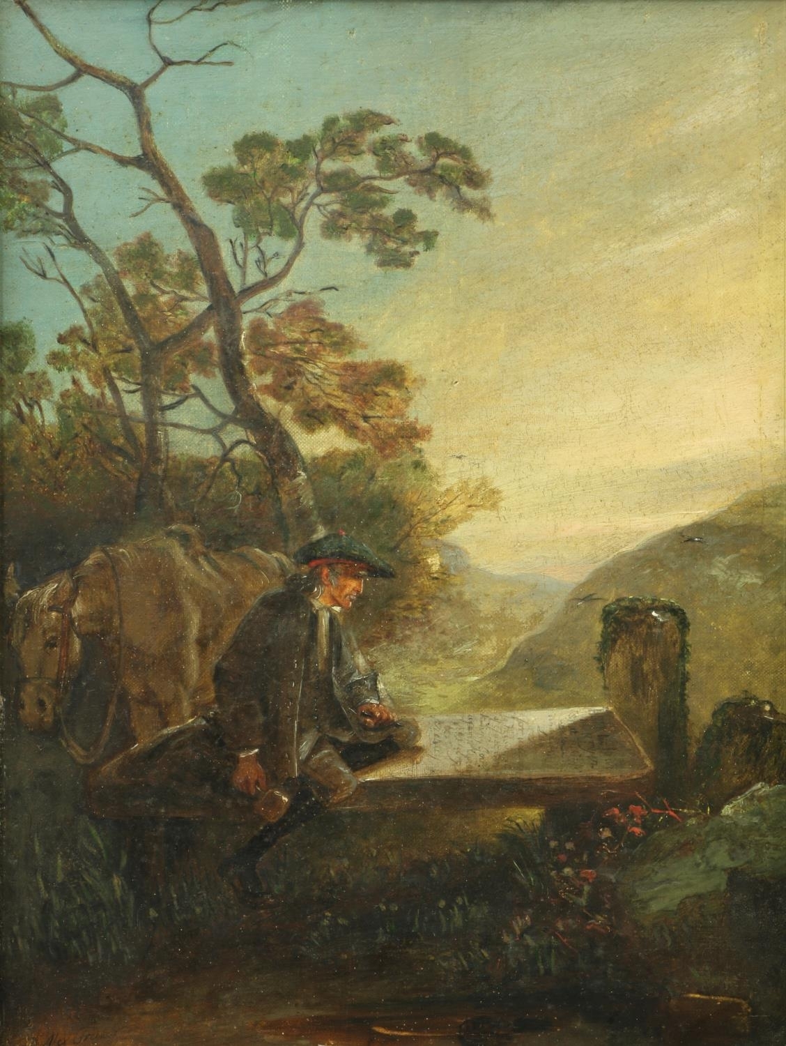 Alexander Fraser | Engraving the Grave Stone (1854) | MutualArt