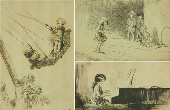 Eileen Alice Soper | a group of three, one depicting children in a ...