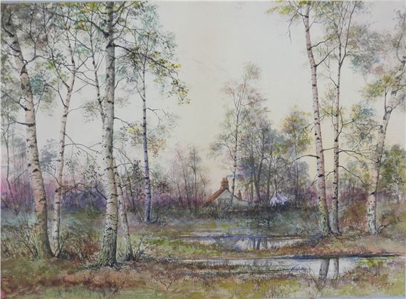 R. Carter | : landscape with silver birches | MutualArt