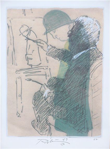 Harold Riley | : a signed limited edition print of L. S. Lowry in his ...