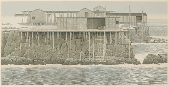 Christopher Pratt | Sheds in Winter (1964) | MutualArt