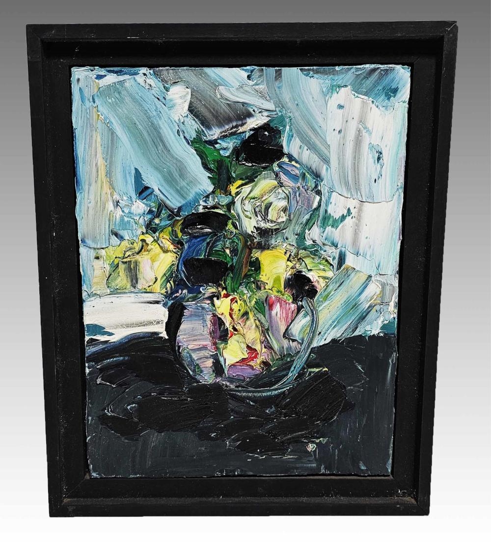 Carol Marando | Roses on Blue Background | MutualArt