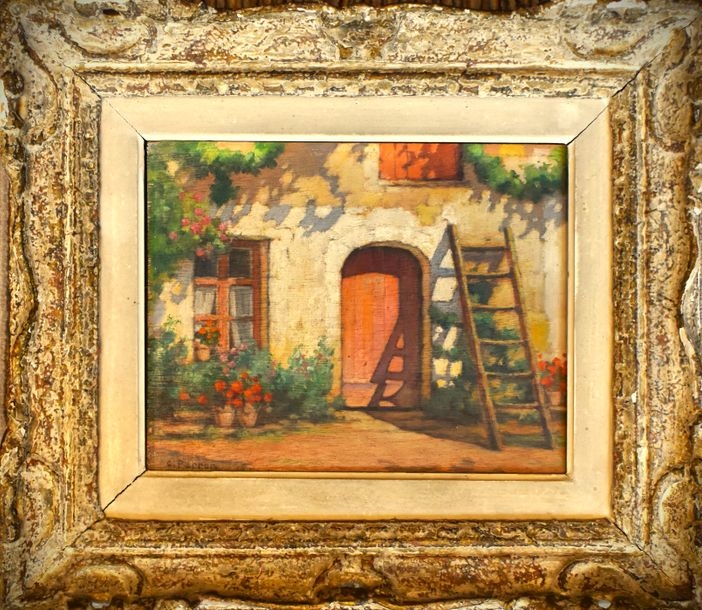 Charles Perron | Still life with globe thistles in a vase (1928 ...