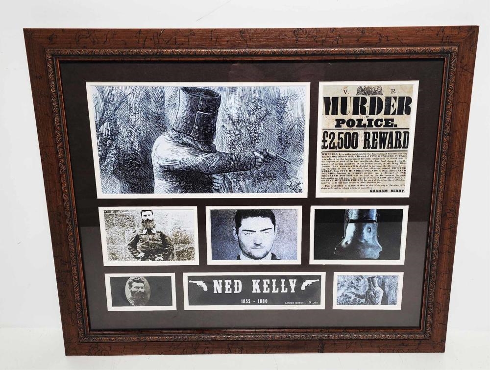 Ned Kelly | A framed limited edition (8/250) Ned Kelly memorabilia ...