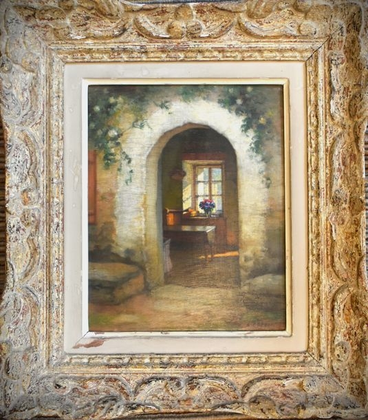 Charles Perron | Still life with globe thistles in a vase (1928 ...