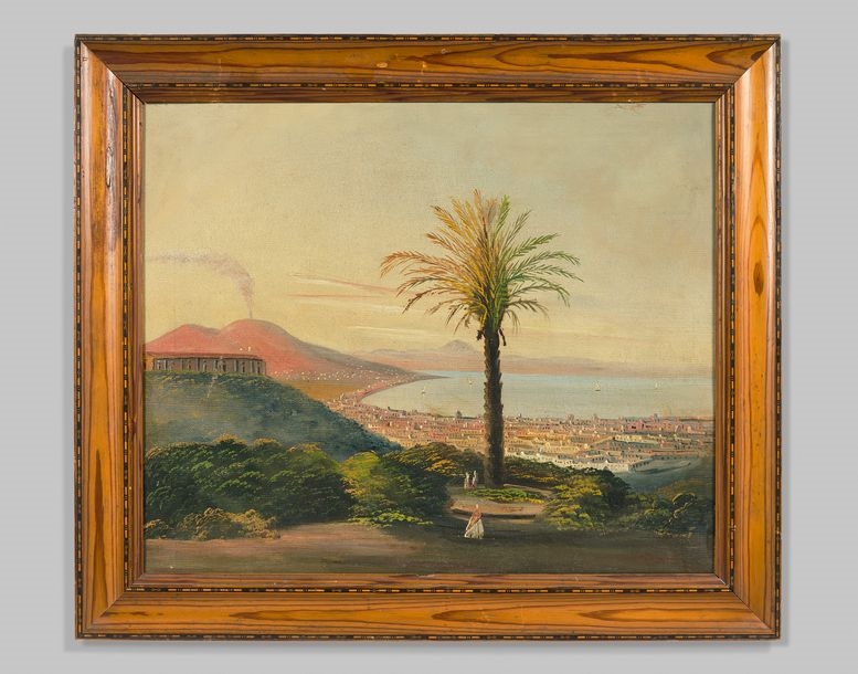 Neapolitan School, 19th Century | Naples and its bay - View of Vesuvius ...