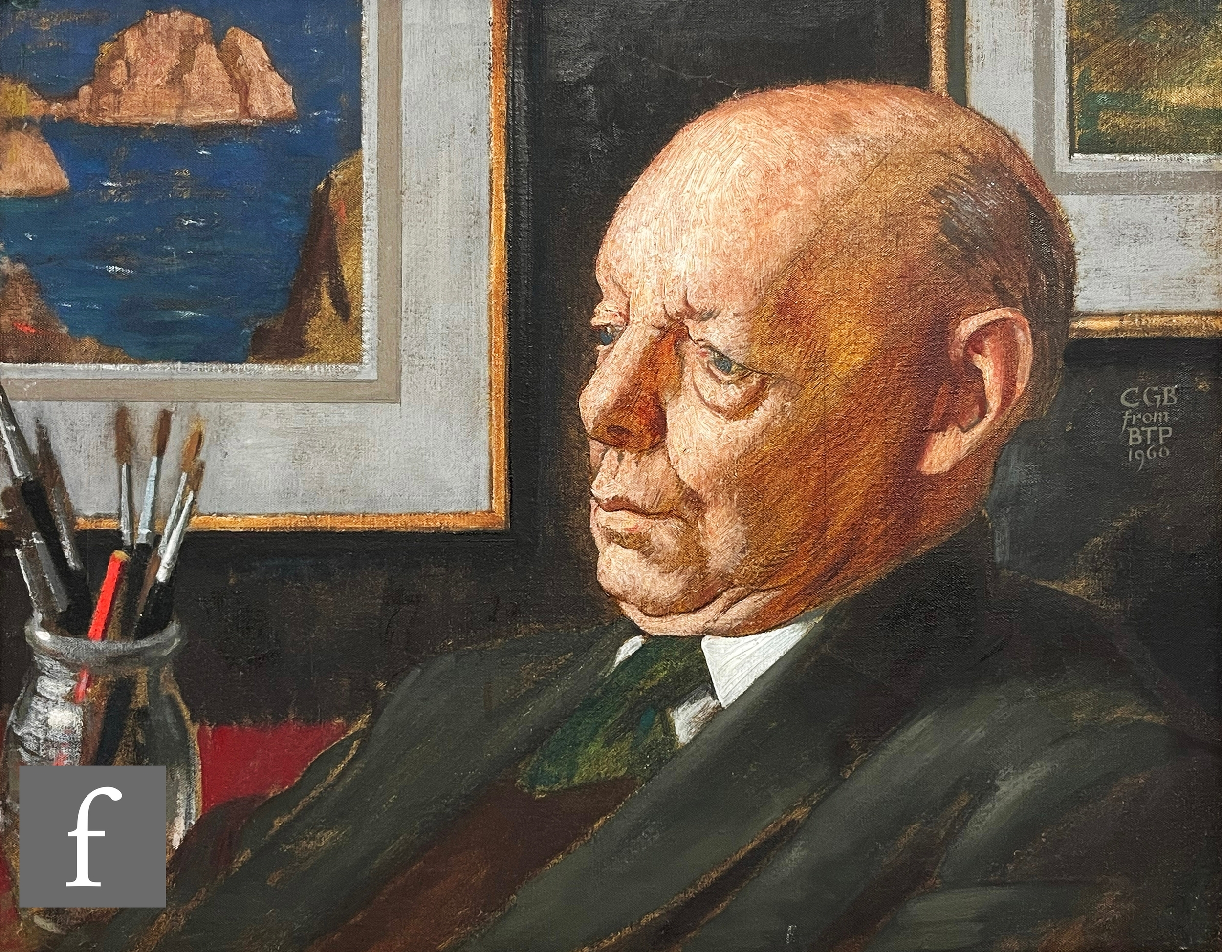 Bernard Tozer Pike | Portrait of a gentleman in an artist's studio ...