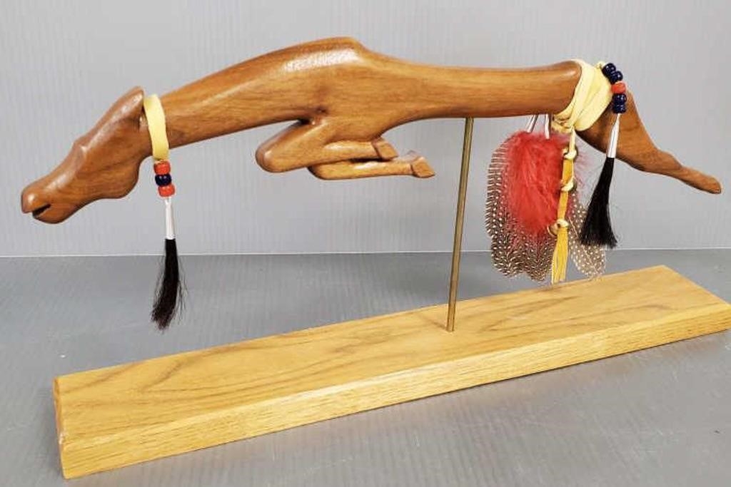 Francis Leonard | Francis Leonard horse effigy dance stick | MutualArt