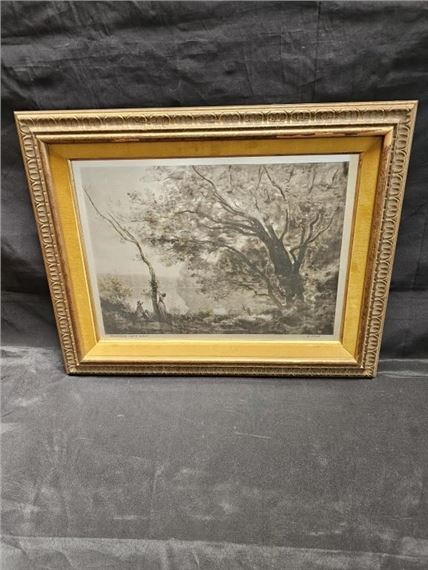 Jean Baptiste Camille Corot | Vintage hand colored original graving ...