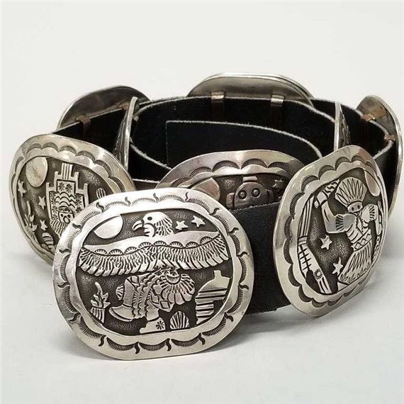 Robert Becenti | Robert Becenti signed sterling 10 buckle | MutualArt