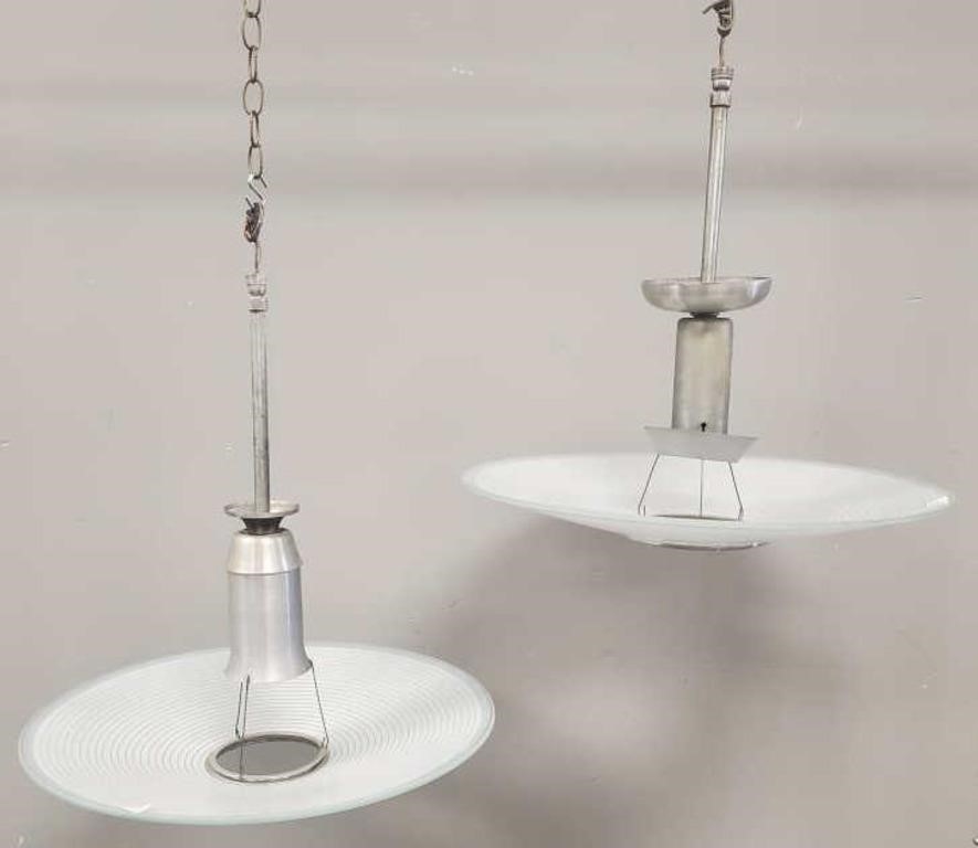 Machine Age | 2 Art Deco / Machine Age light fixtures with 20 | MutualArt