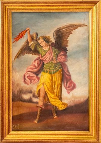 Cuzco School, 20th century | Cuzco School Style Archangel Zadkiel Oil ...
