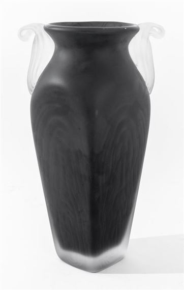 Steven Newell | Steven Newell Sandblasted Black Glass Vase | MutualArt