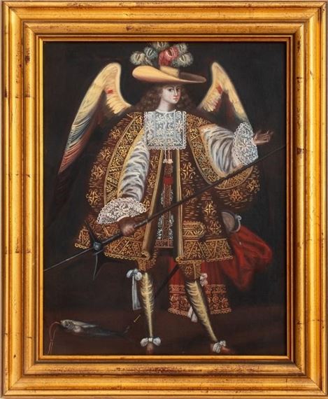 Cuzco School, 20th century | Cuzco School Style Archangel Salamiel Oil ...