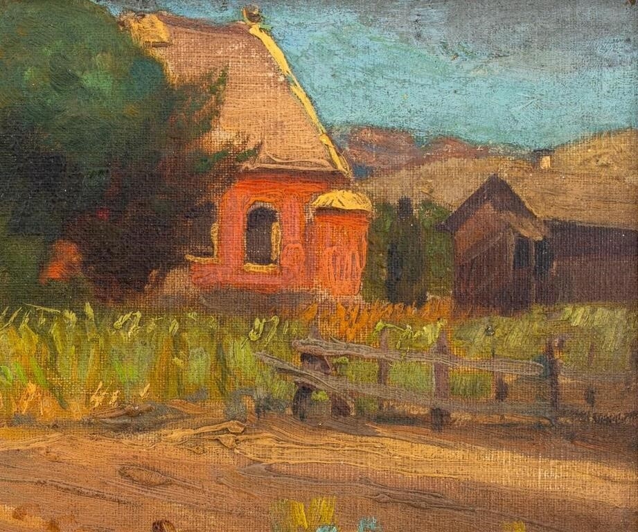 Charles S. Ward | Charles S. Ward Farm with Red Barn Oil on Board (Late ...