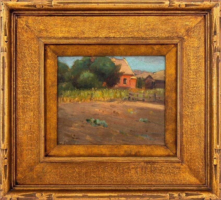Charles S. Ward | Charles S. Ward Farm with Red Barn Oil on Board (Late ...