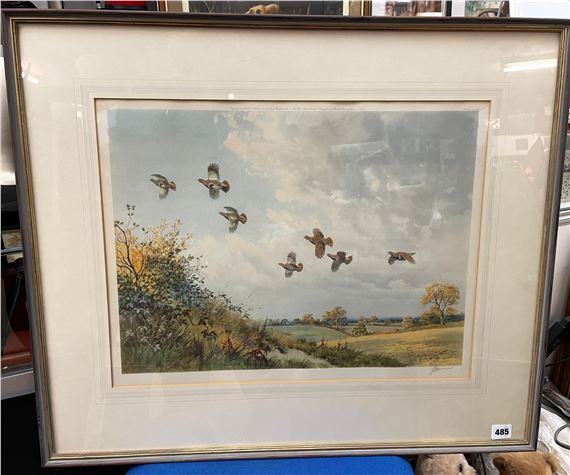 G. Harrison | J.G. HARRISON PRINT OF PARTRIDGES IN FLIGHT SIGNED IN ...