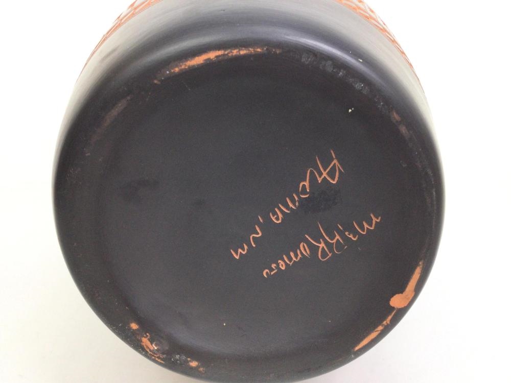 Robin Romero | M & R Romero Signed Etched Pottery Vase | MutualArt