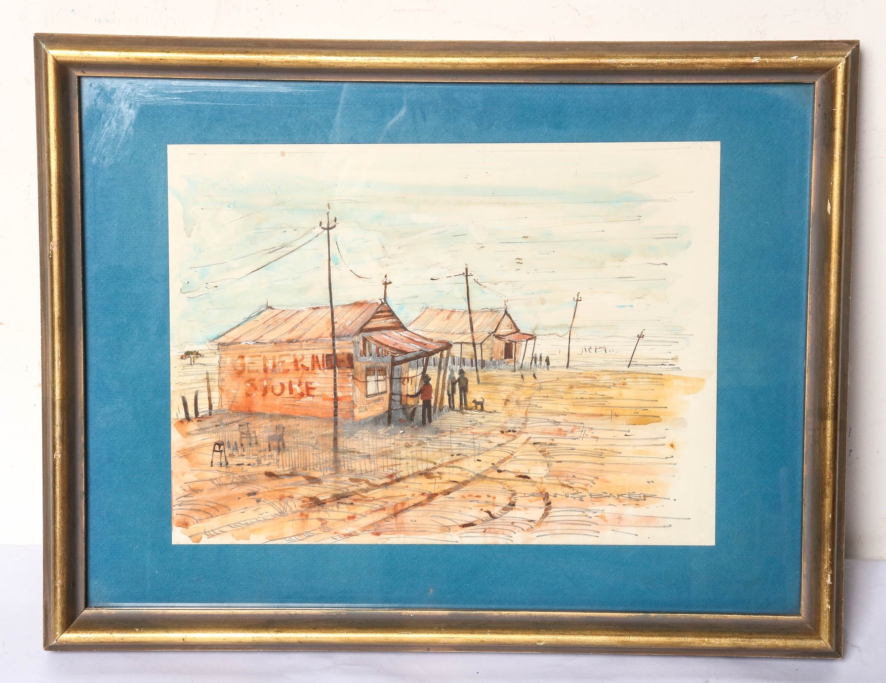 Dennis Baker | Painting of an outback general store | MutualArt