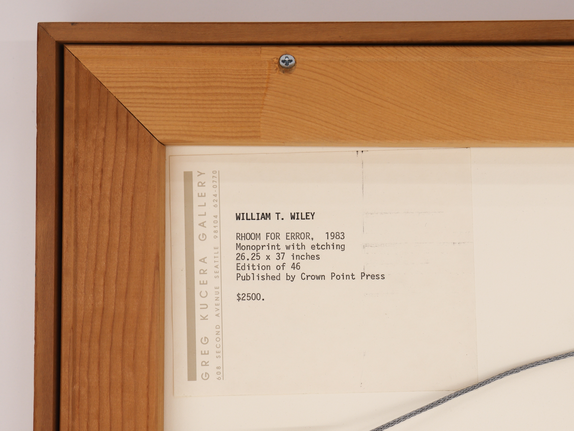 William T. Wiley | ''RHOOM FOR ERROR' (1983) | MutualArt