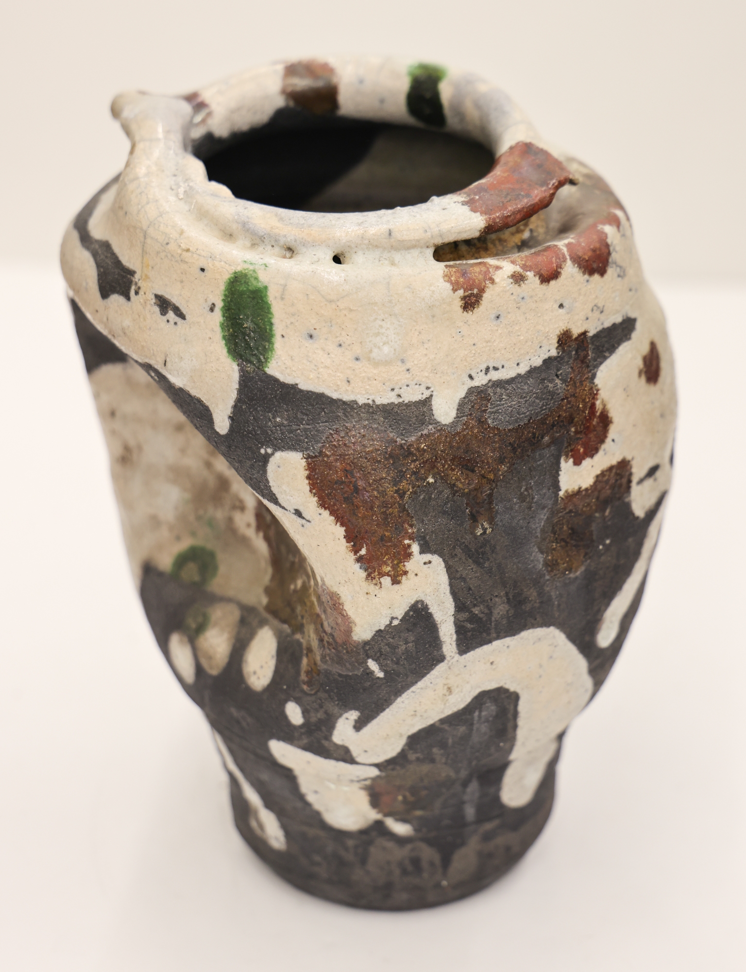 Paul Soldner | Paul Soldner Altered Form Raku Vessel | MutualArt