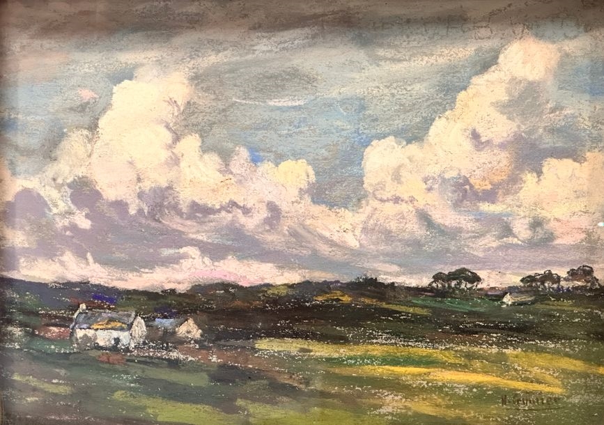 Henri Jules Guinier | Henri GUINIER (1867-1927) Landscape on a cloudy ...