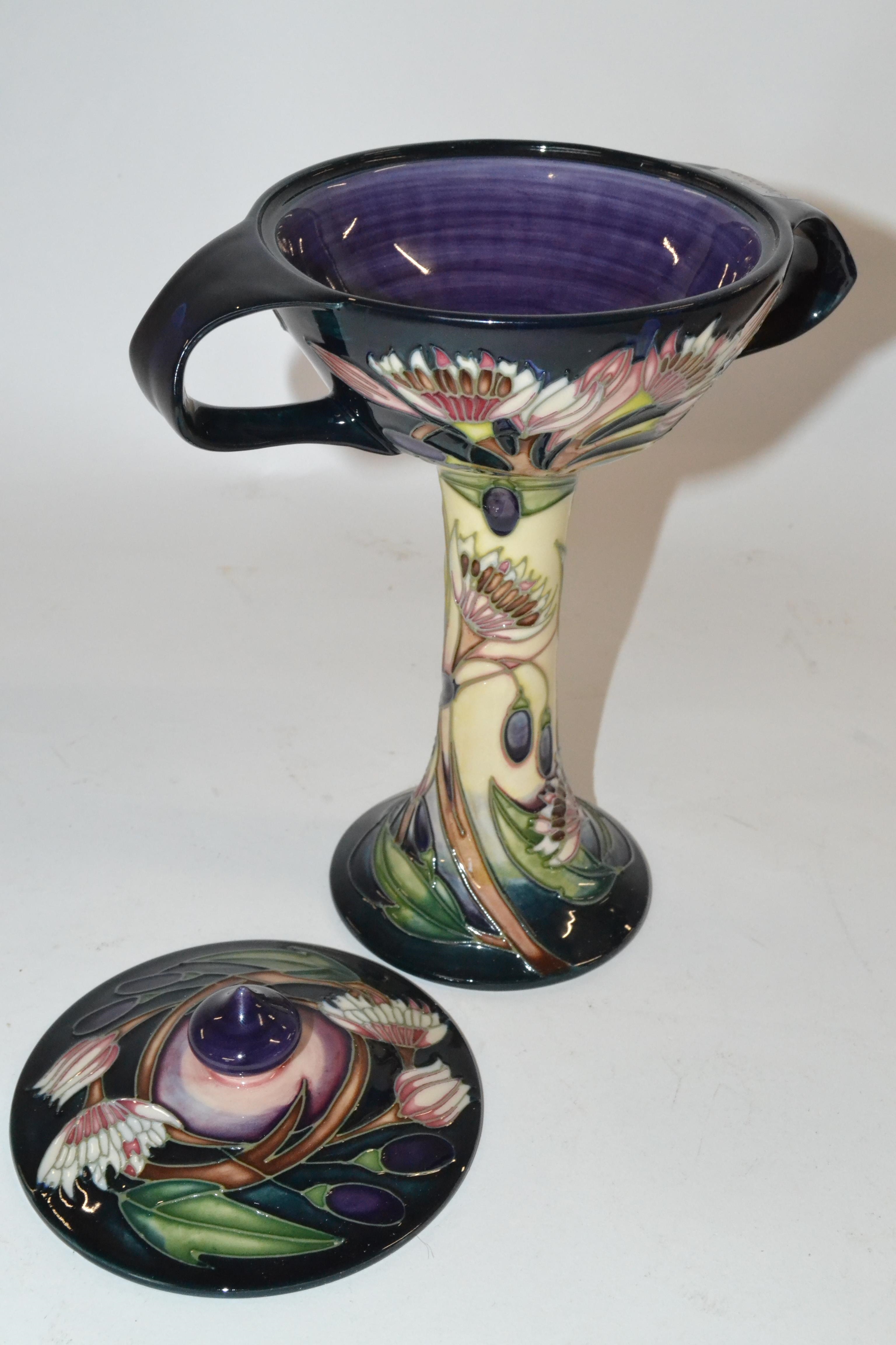 Emma Bossons | A Moorcroft vase and cover in florian style with a tube ...