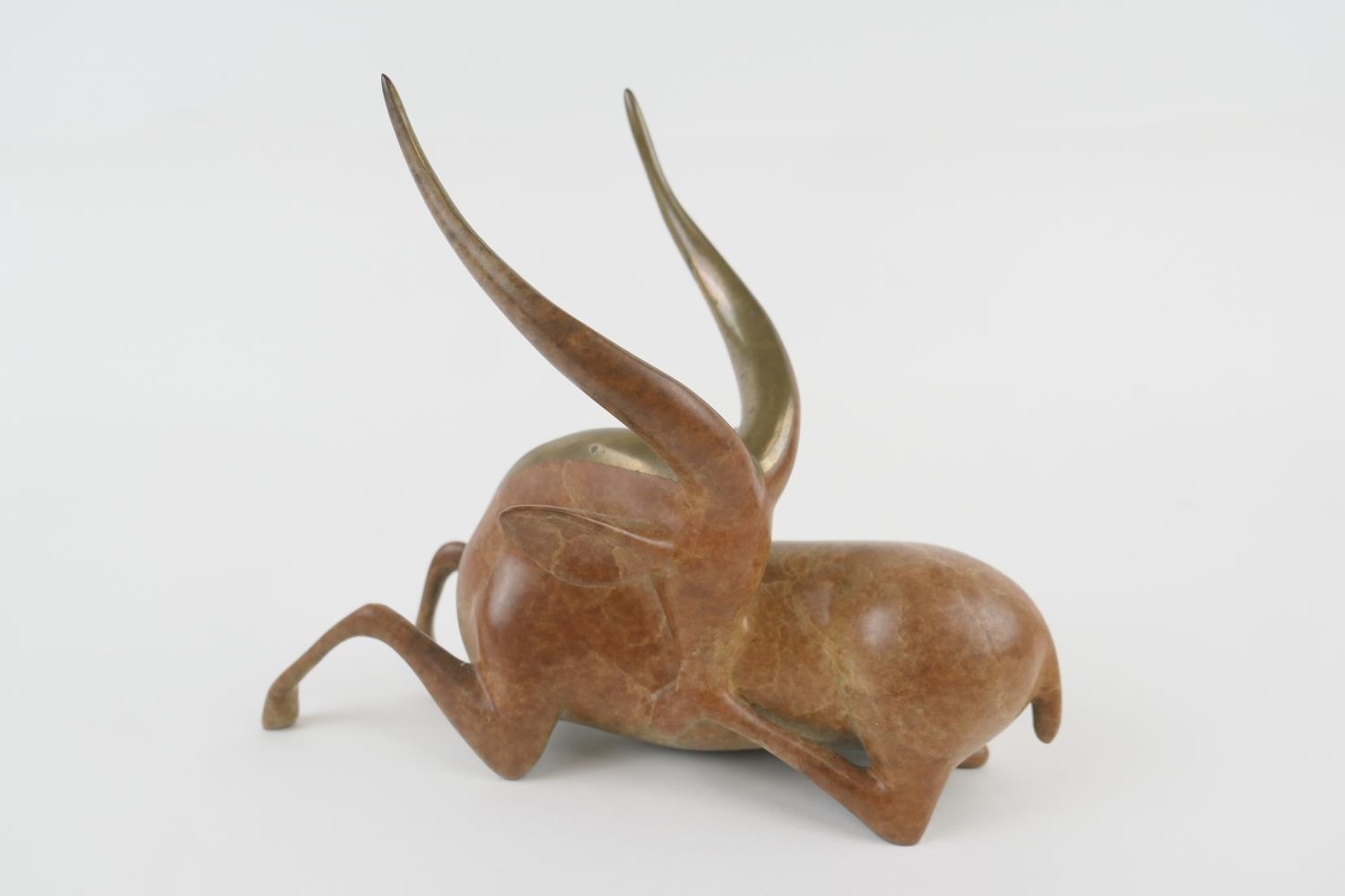 Loet Vanderveen | limited edition bronze sculpture of a recumbent ibex ...