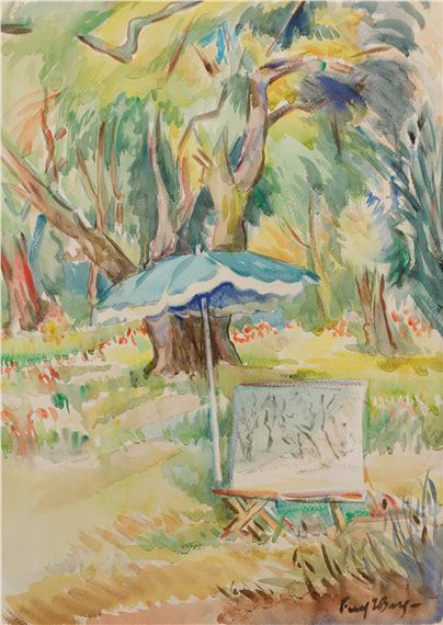 Freek van den Berg | Painter's easel and parasol, 1968. (1968) | MutualArt