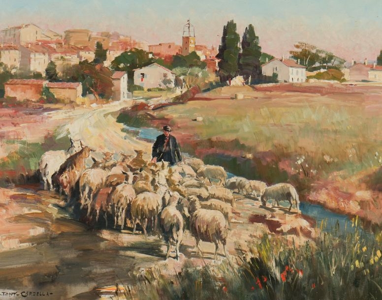 Tony Cardella | Shepherd and his flock | MutualArt