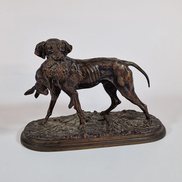Pierre-Jules Mene | Pierre Jules MENE (1810-1879) Dog holding... - Lot ...