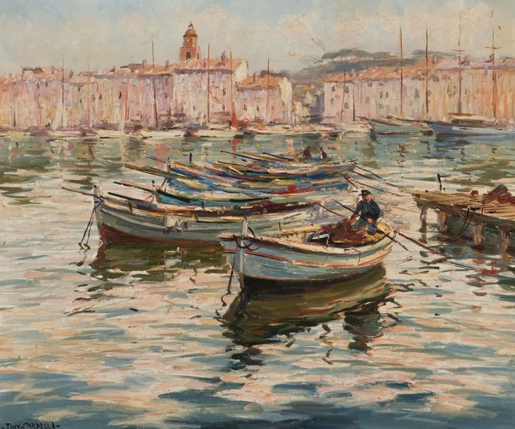 Tony Cardella | Boat in the harbor | MutualArt