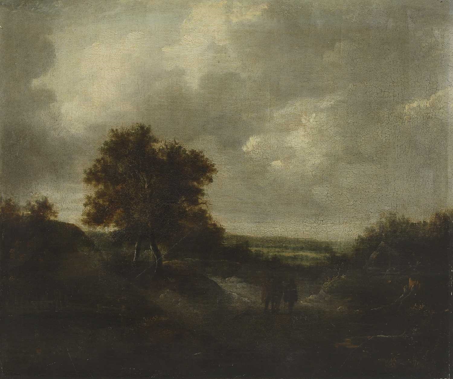 Jacob van Ruisdael | Landscape with a cottage and stone bridge under a ...