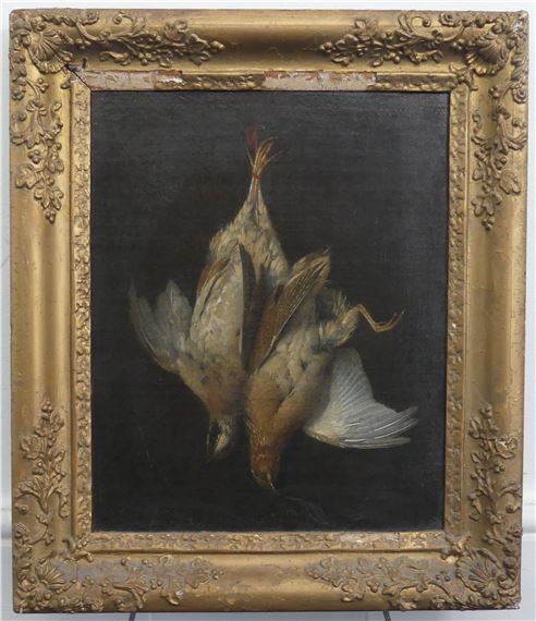 Jan Fyt | Still life study brace of hanging Quails | MutualArt