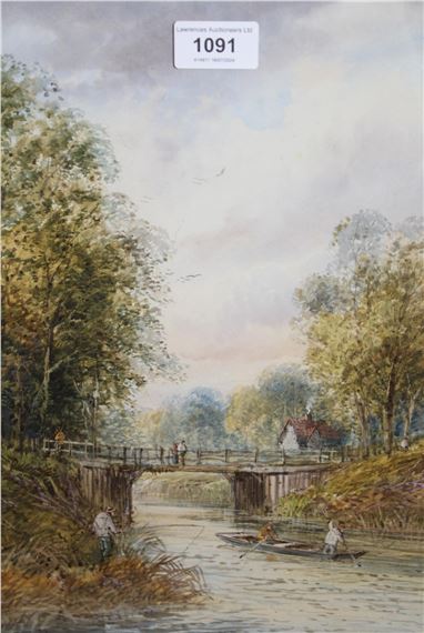 L. Lewis | river scenes with figures in boats | MutualArt