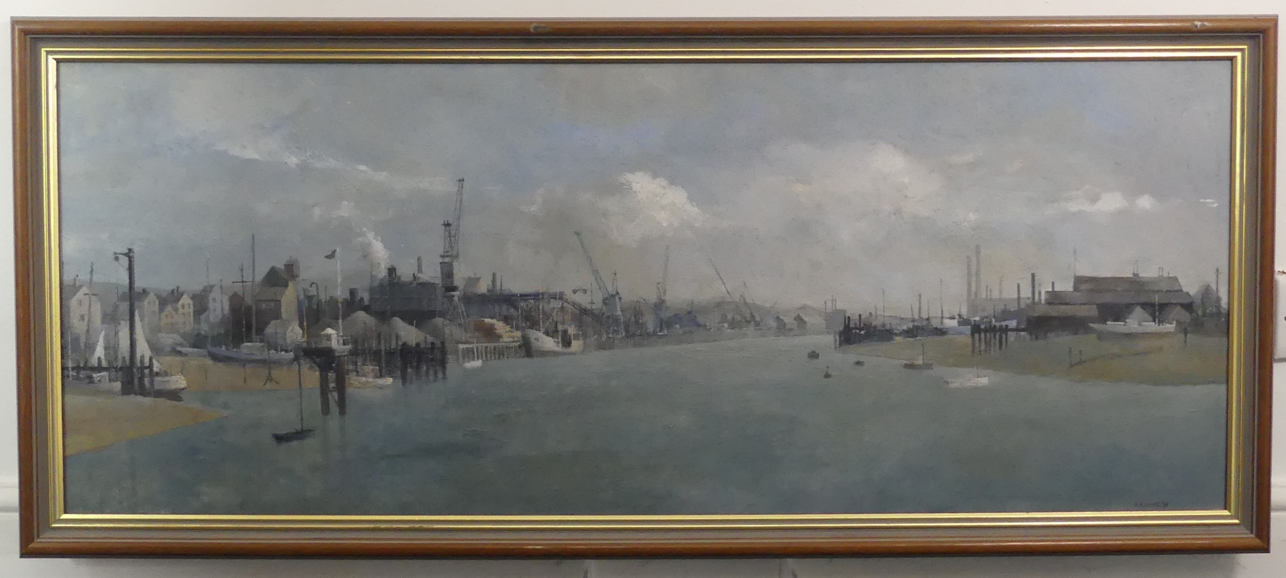 Anthony R. Cooke | Industrial River landscape with docks, possibly the ...