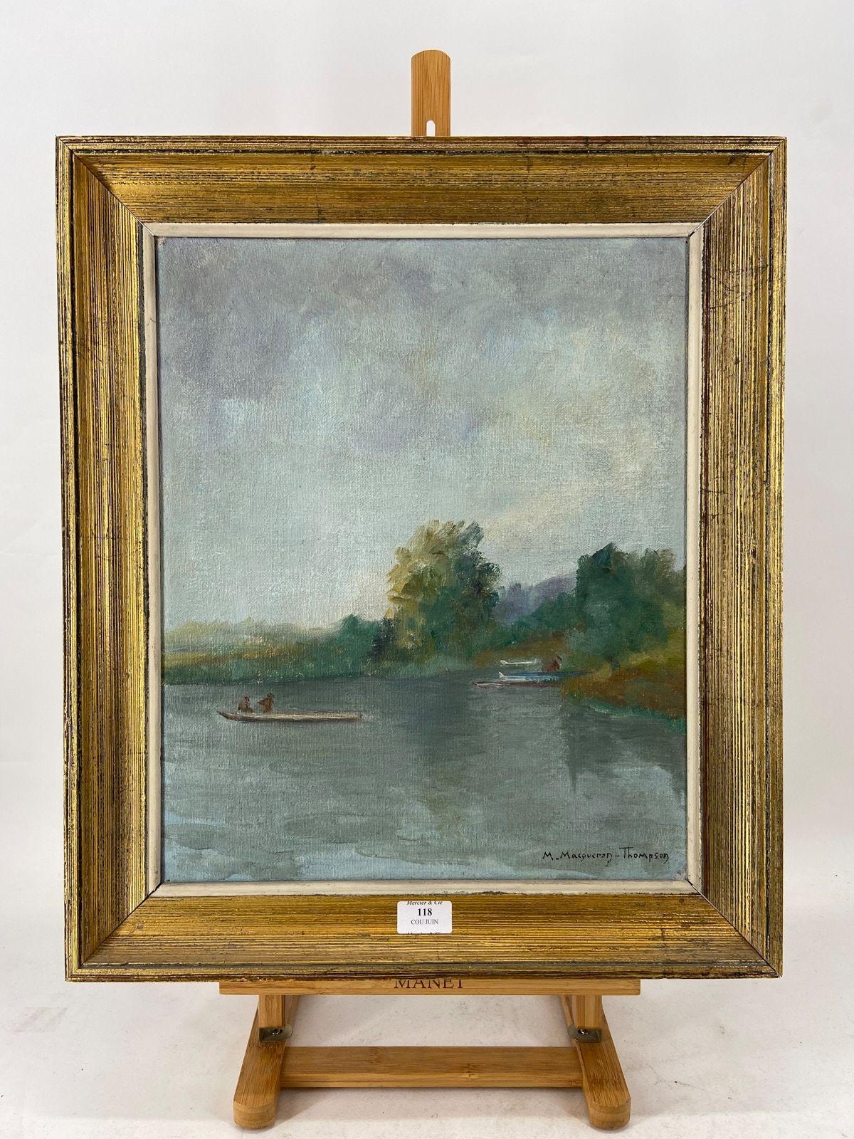 Marcelle Macqueron-thompson | Barques en bord de rivière | MutualArt