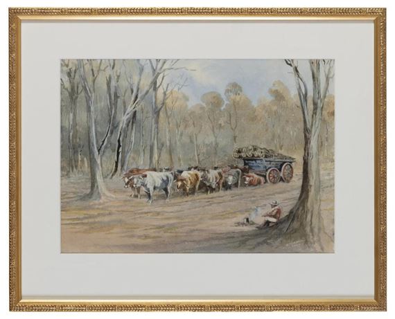 Arthur Esam | Resting the Bullock Team 1887 (1887) | MutualArt