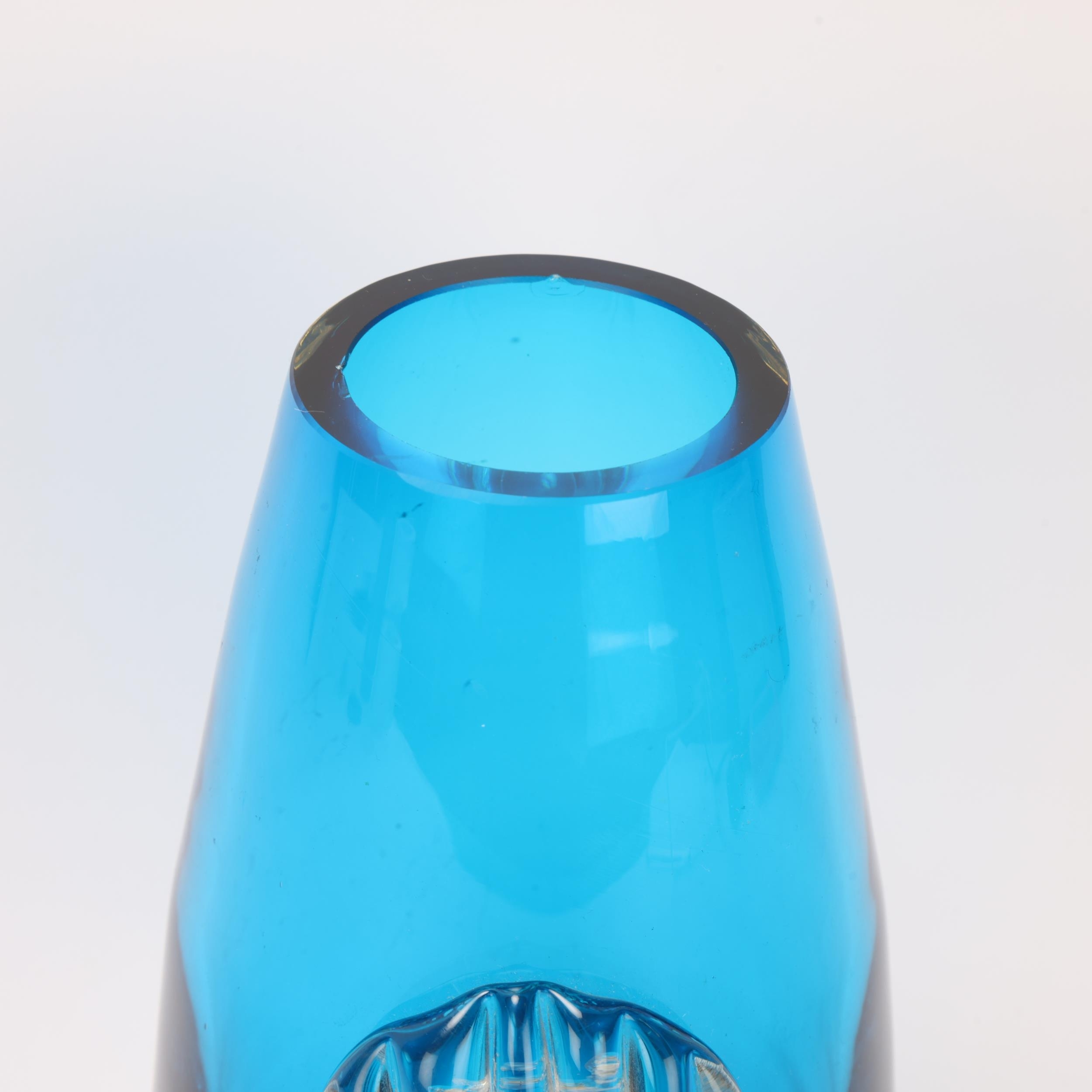 Milan Metelák | a 1960s'/70s' blue glass vase with applied shell (1960s ...