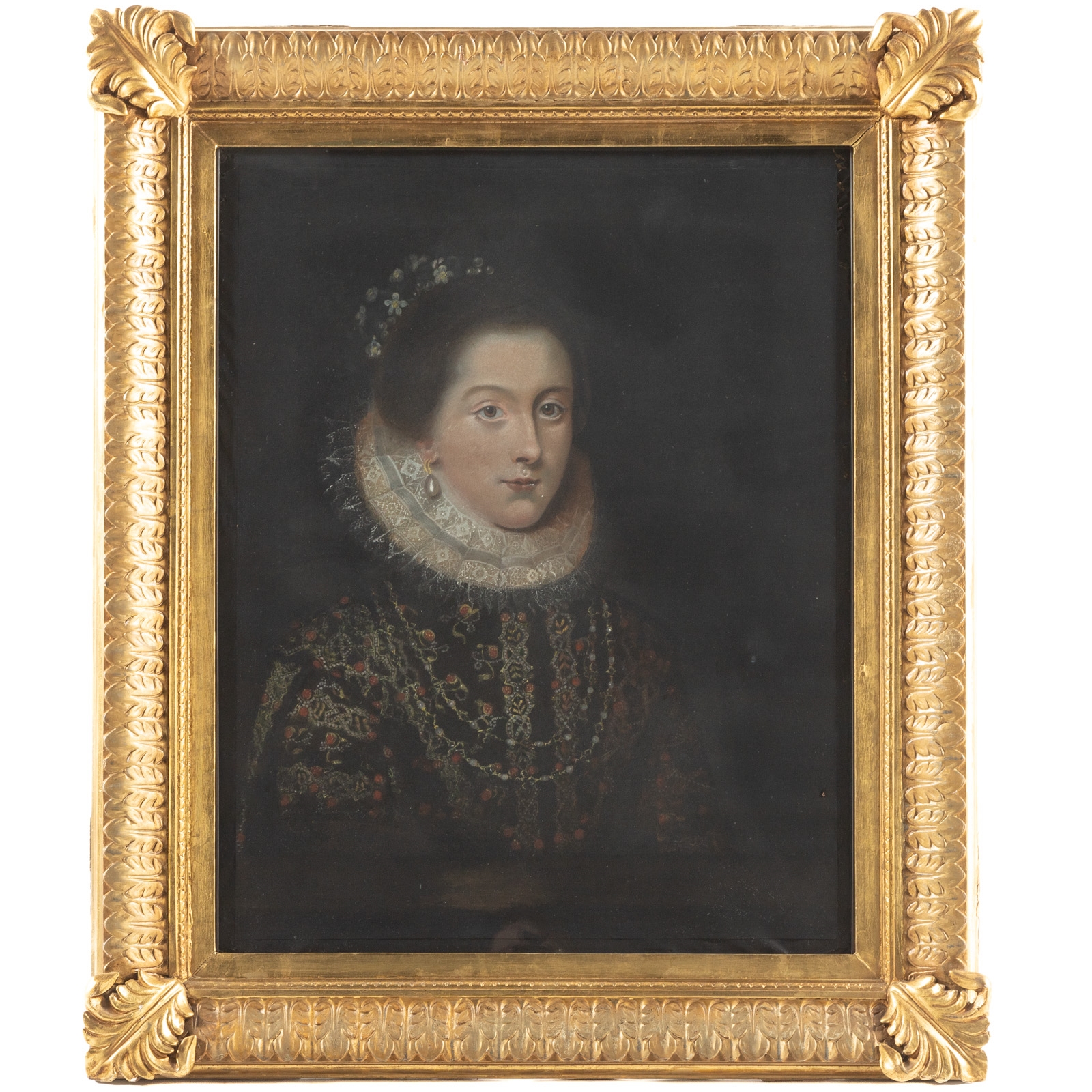 British School, 17th Century | Portrait of a lady of the Derham family ...