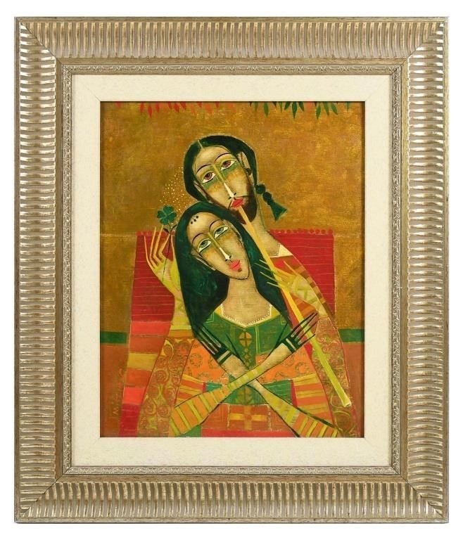 Peter Mitchev | PETER MITCHEV ICON-STYLE YOUNG COUPLE PAINTING | MutualArt