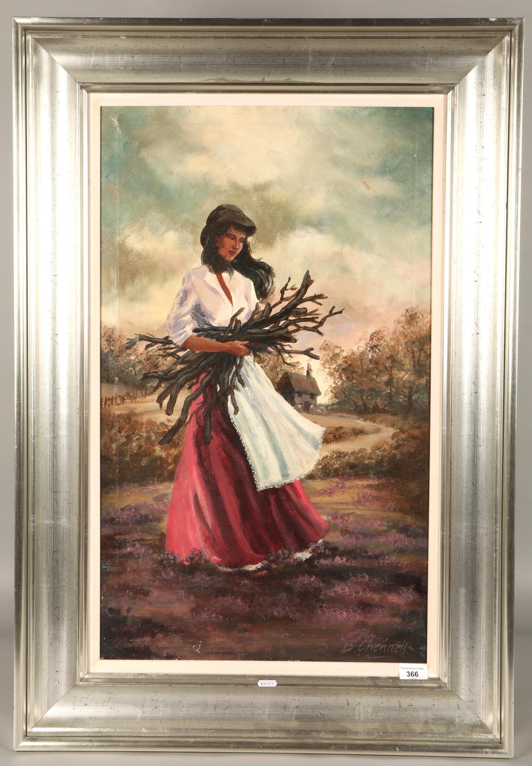 B. Chennell | Peasant woman collecting sticks | MutualArt