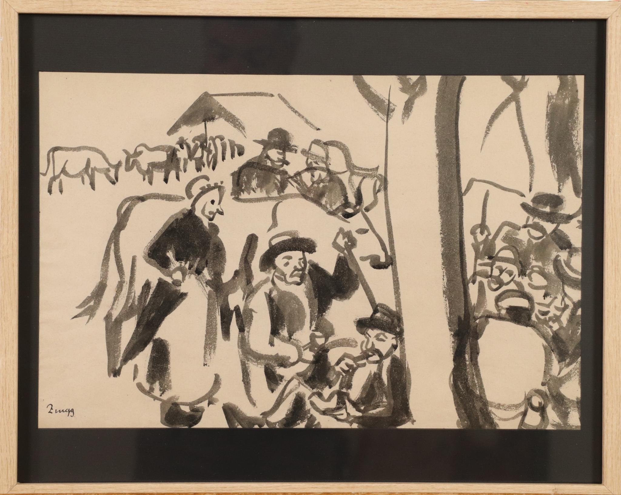 Jules Émile Zingg | Paysans au repos | MutualArt