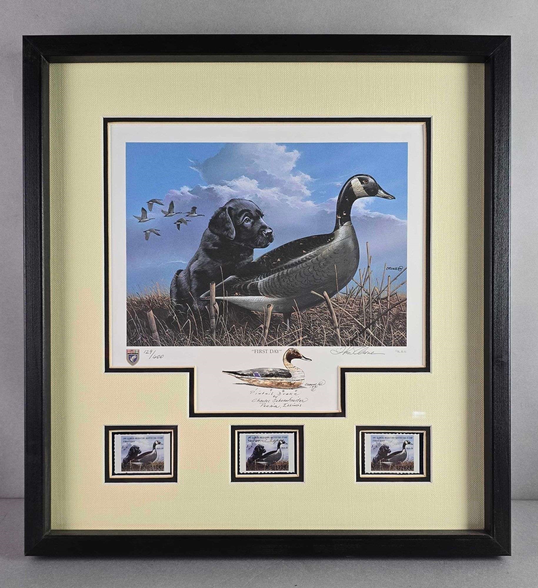 Phillip Crowe | Signed Philip Crowe 1991 Illinois Duck Print with ...